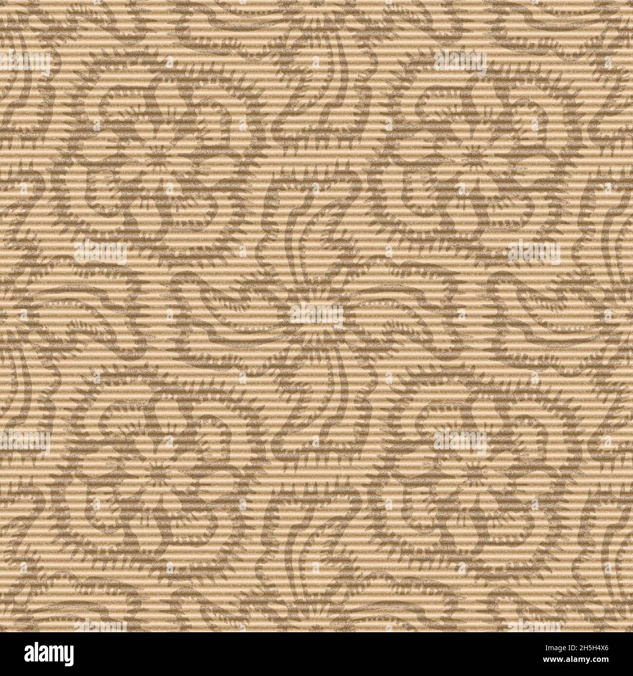 Ecru recycled corrugated pulp card paper texture. Ribbed plain neutral ...