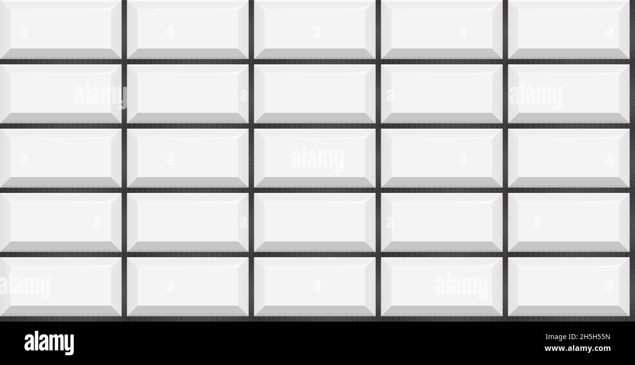 White subway tile seamless pattern. Wall with brick texture. Vector ...