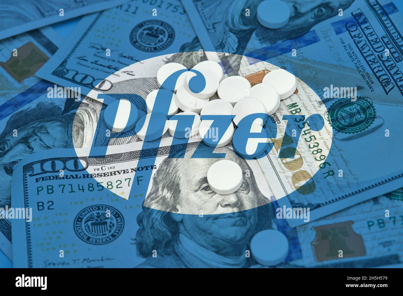 Tashkent, Uzbekistan - November 9, 2021: Pile of us dollars and white ...