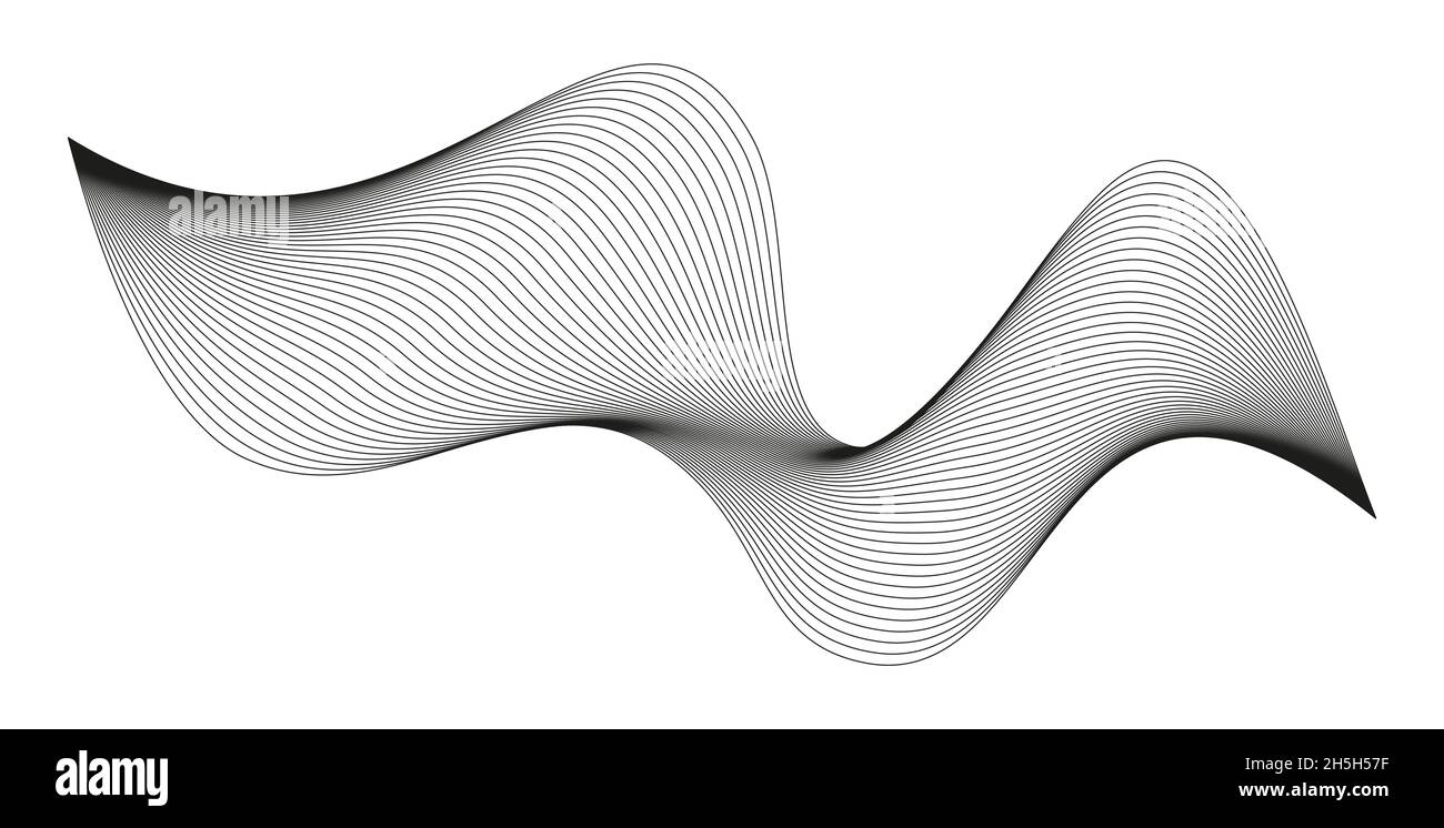 Wavy abstract stripes. Curved line vector elements for music design ...