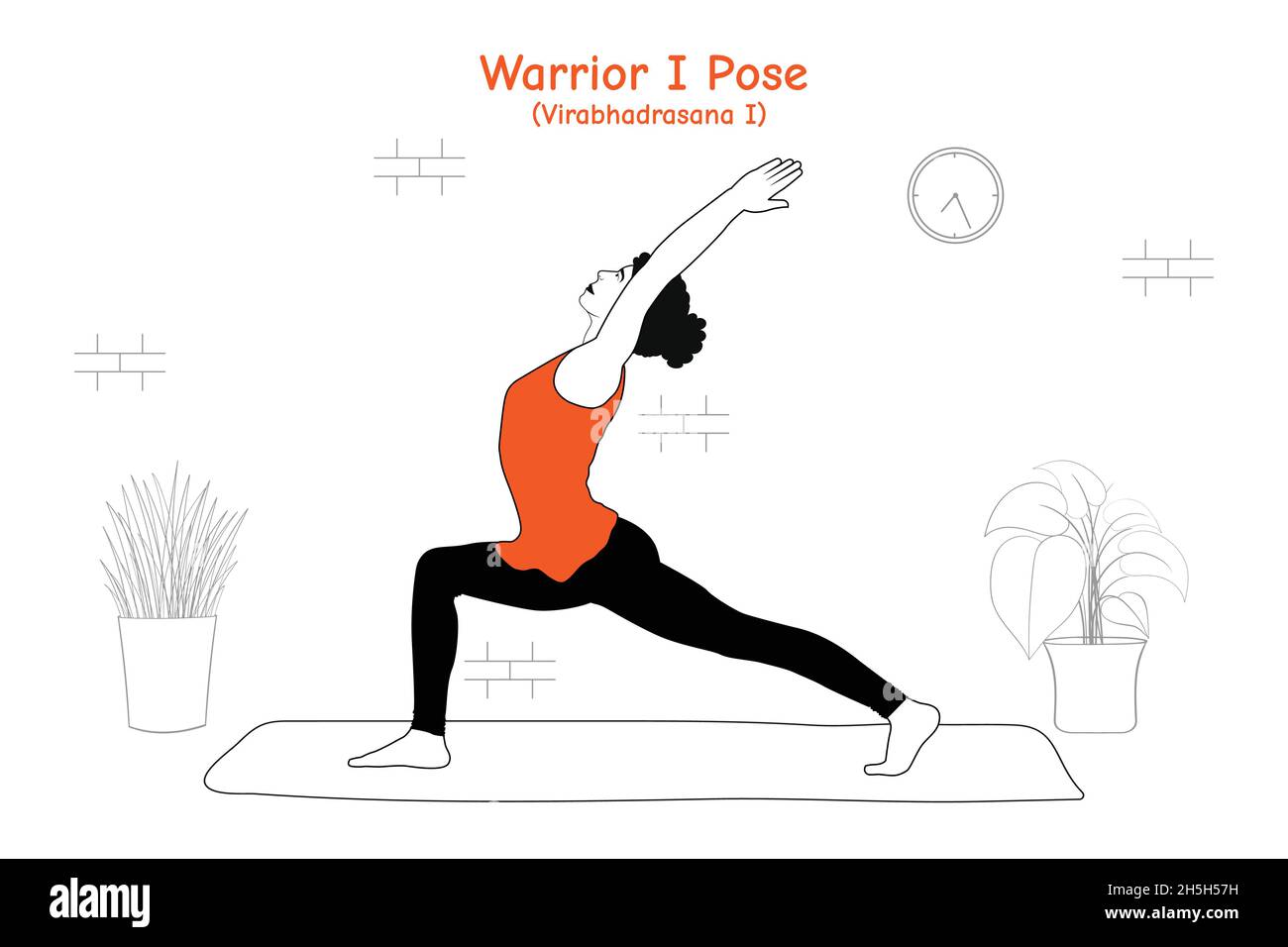Virabhadrasana vector vectors hi-res stock photography and images - Alamy