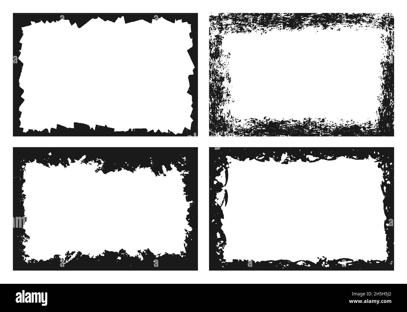 Abstract black grunge frames collection Stock Vector Image & Art - Alamy