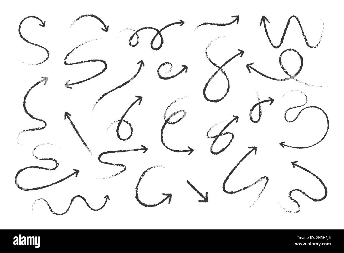 Hand drawn arrows in grunge brush strokes style Stock Vector Image ...