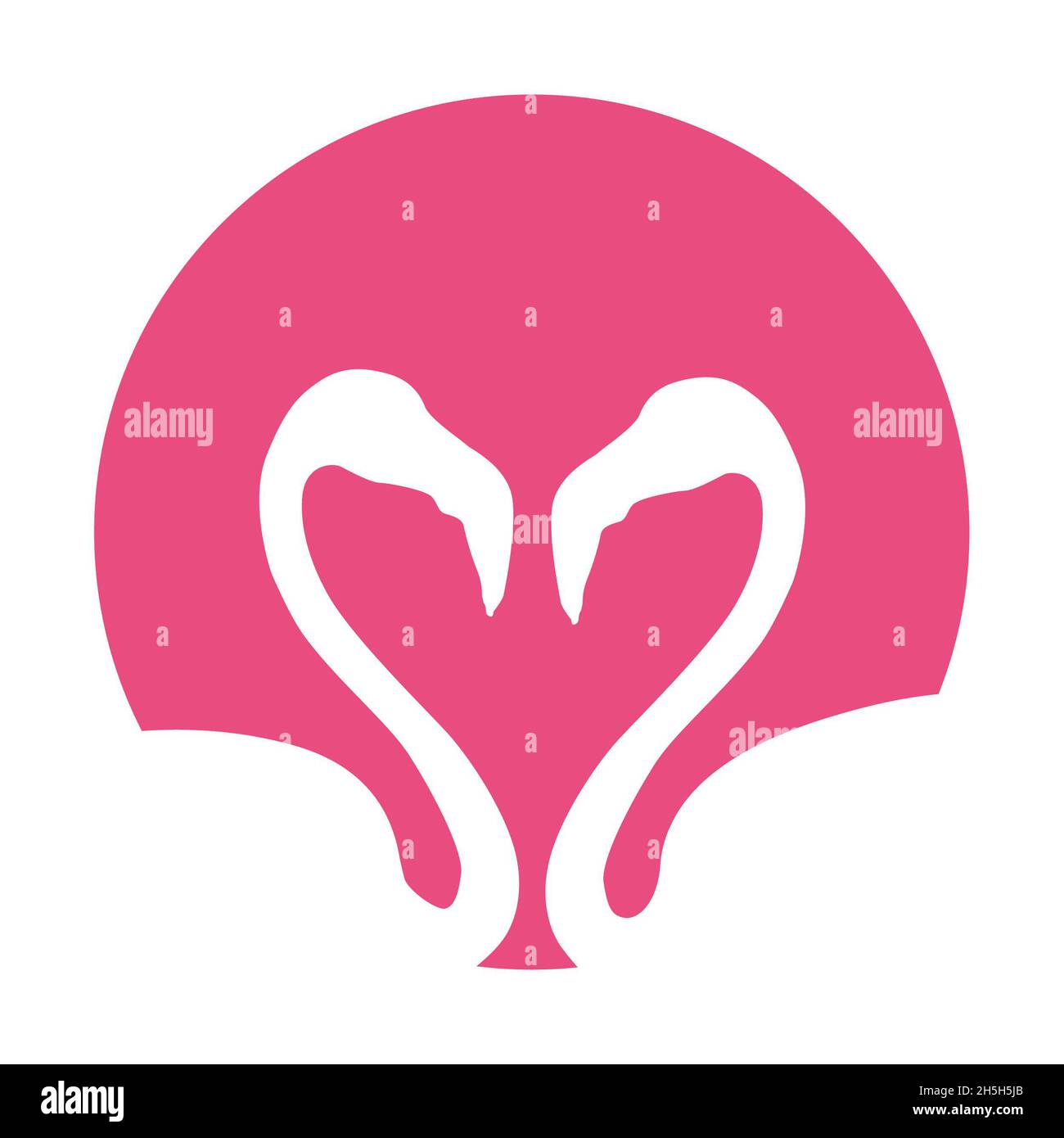 Flamingo Heart Silhouette