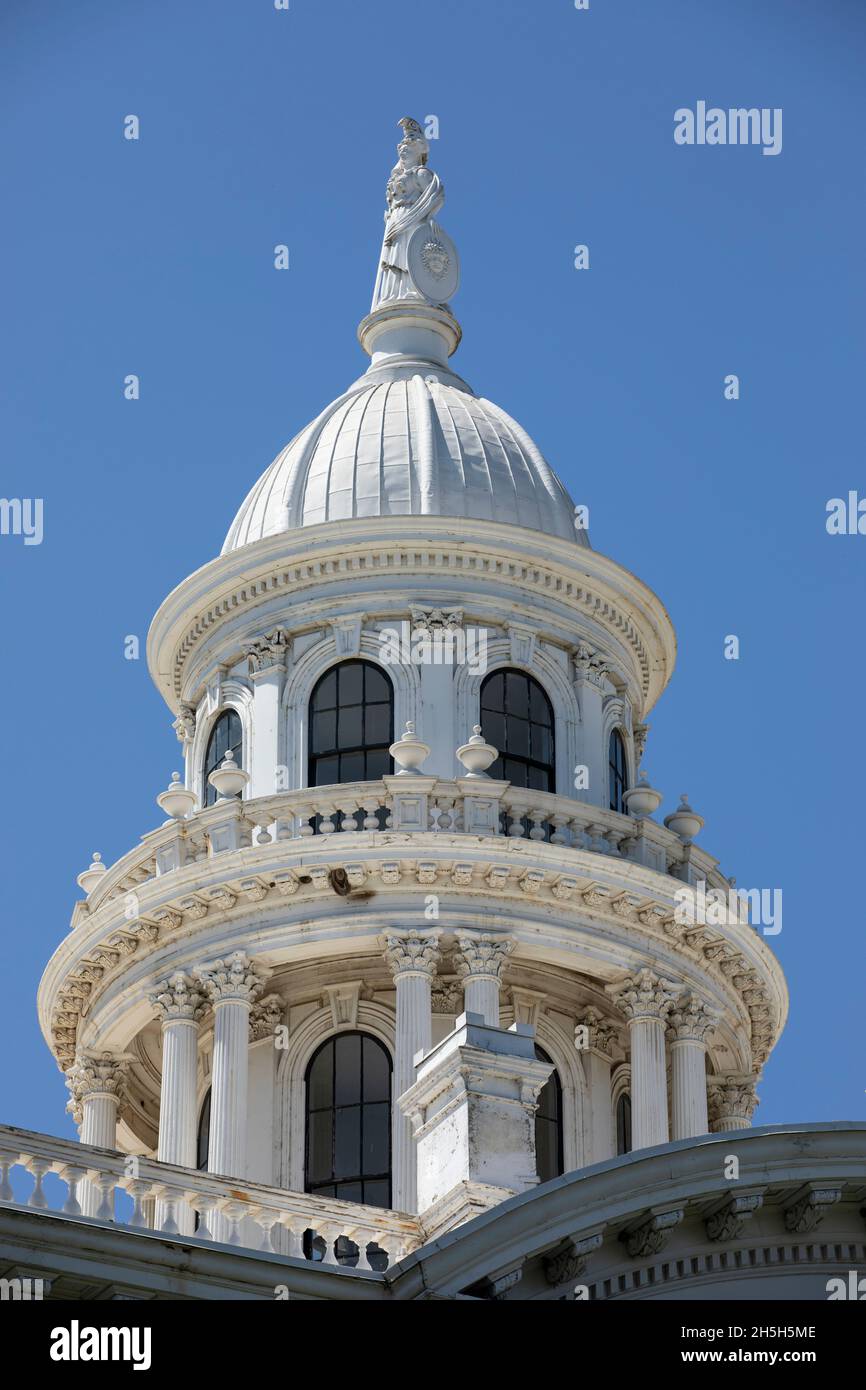 Daytime view of the historic courthouse, constructed in 1875, of Merced ...