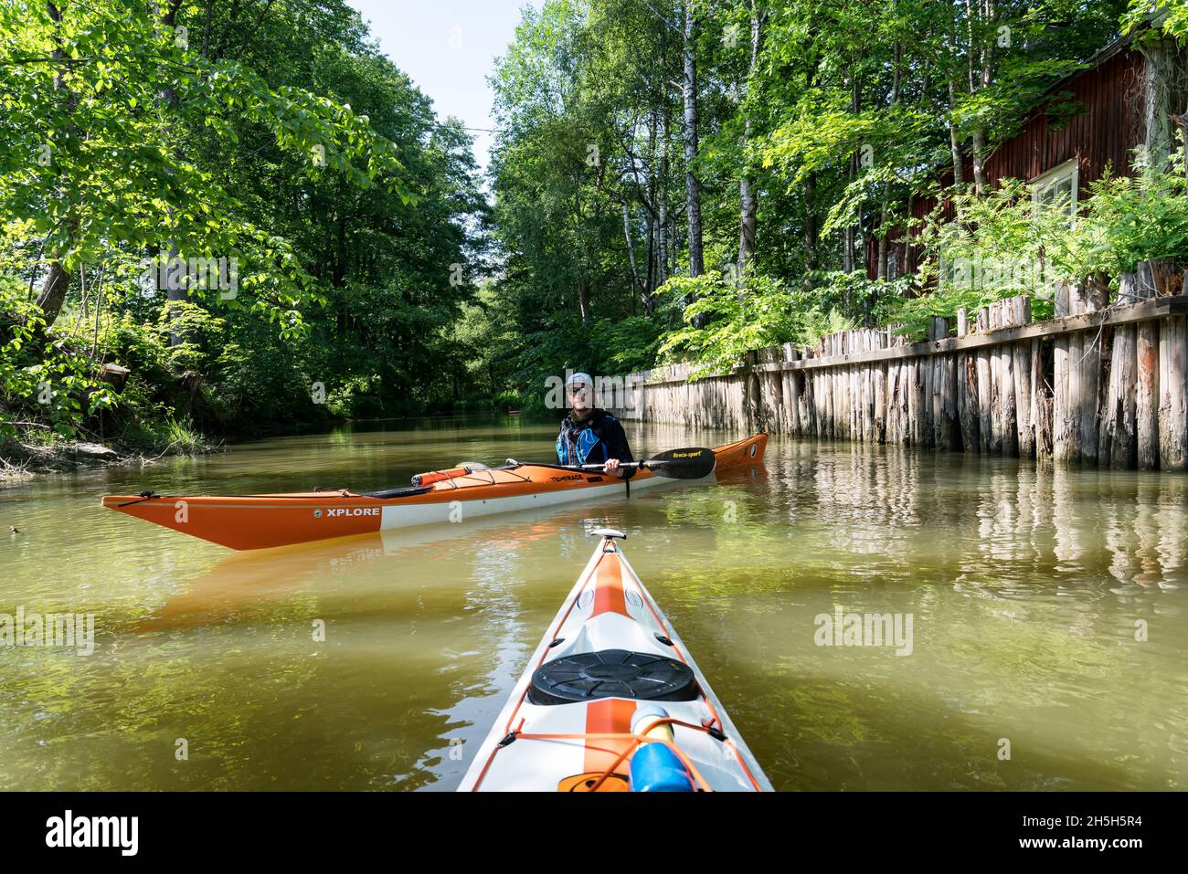 Kayaking at Inkoonjoki river, Inkoo, Finland Stock Photo - Alamy