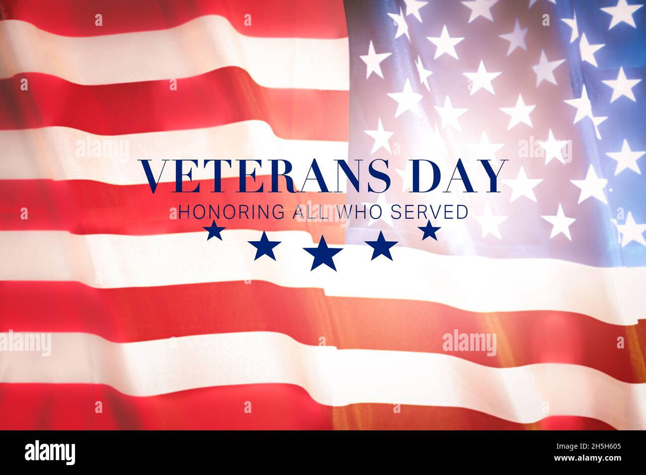 Veterans day. Honoring all who served. America flag for national ...