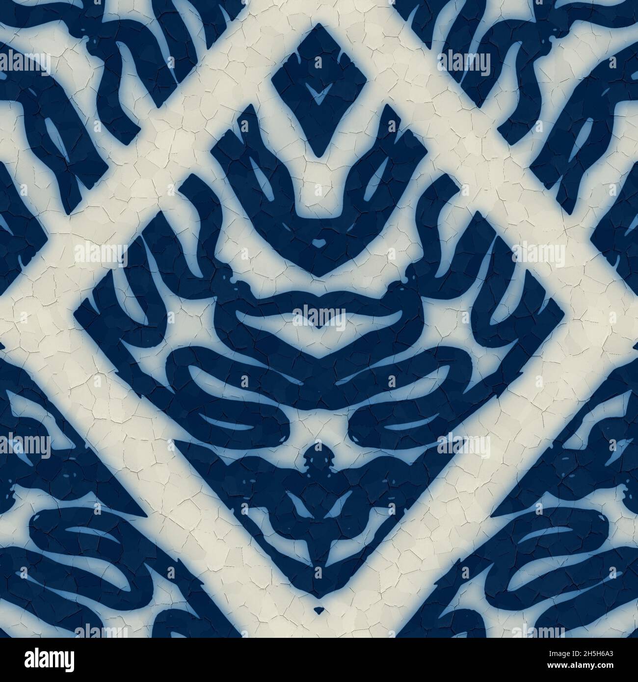 Seamless blue and white ceramic tile ornate damask pattern for surface ...