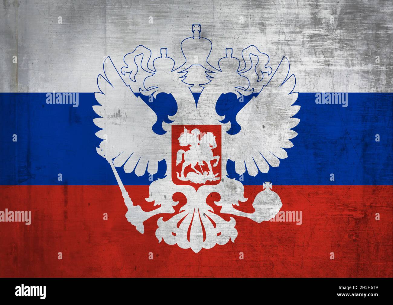 russian national flag with the famous emblem. trendy design create with ...