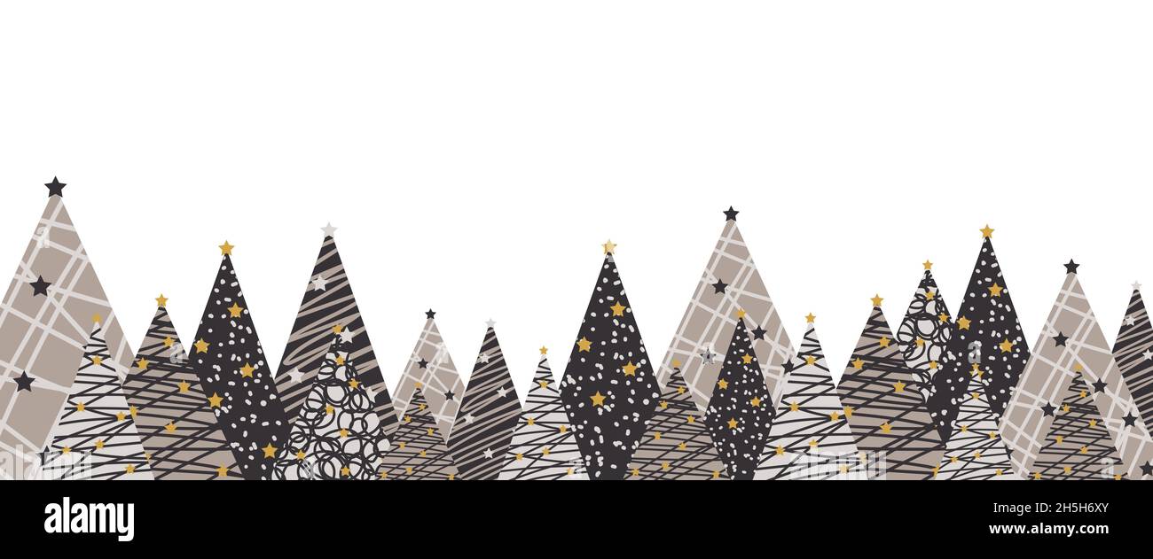 Christmas trees winter landscape background. Vector illustration Stock ...