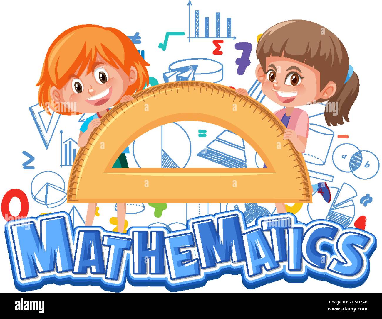 Math icon with kids and math tools illustration Stock Vector Image ...