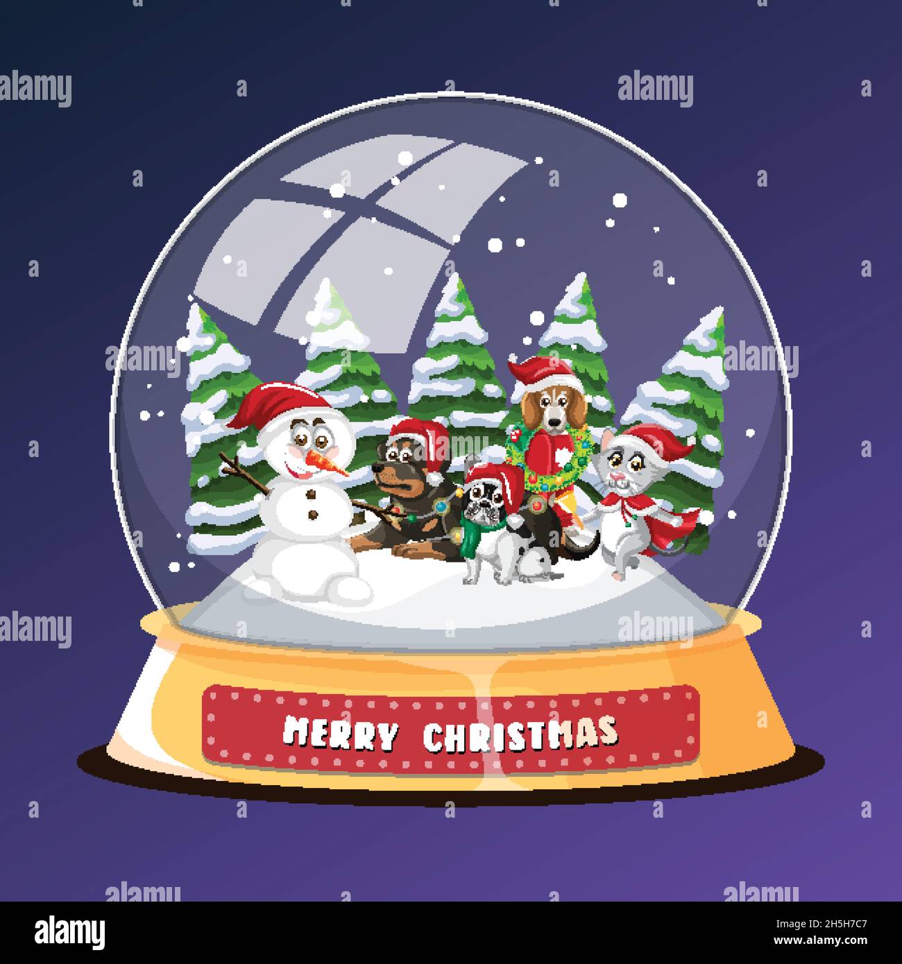 Snowfall in christmas glass ball Stock Vector Images - Alamy