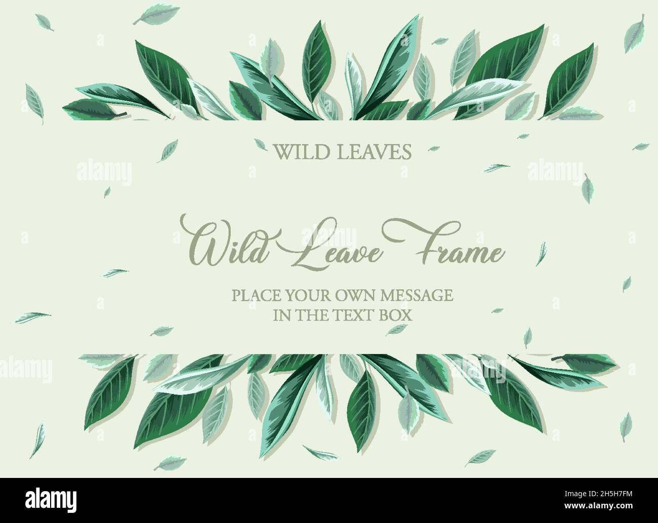 A horizontal card template with foliage illustration Stock Vector Image ...