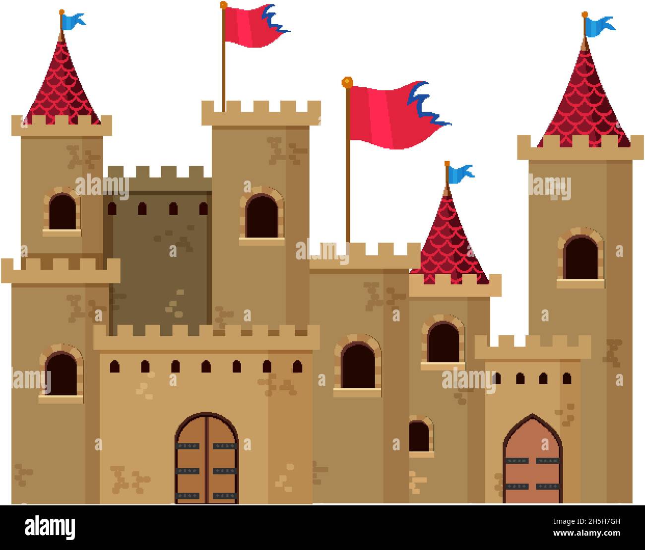 A medieval historical castle cartoon style illustration Stock Vector ...