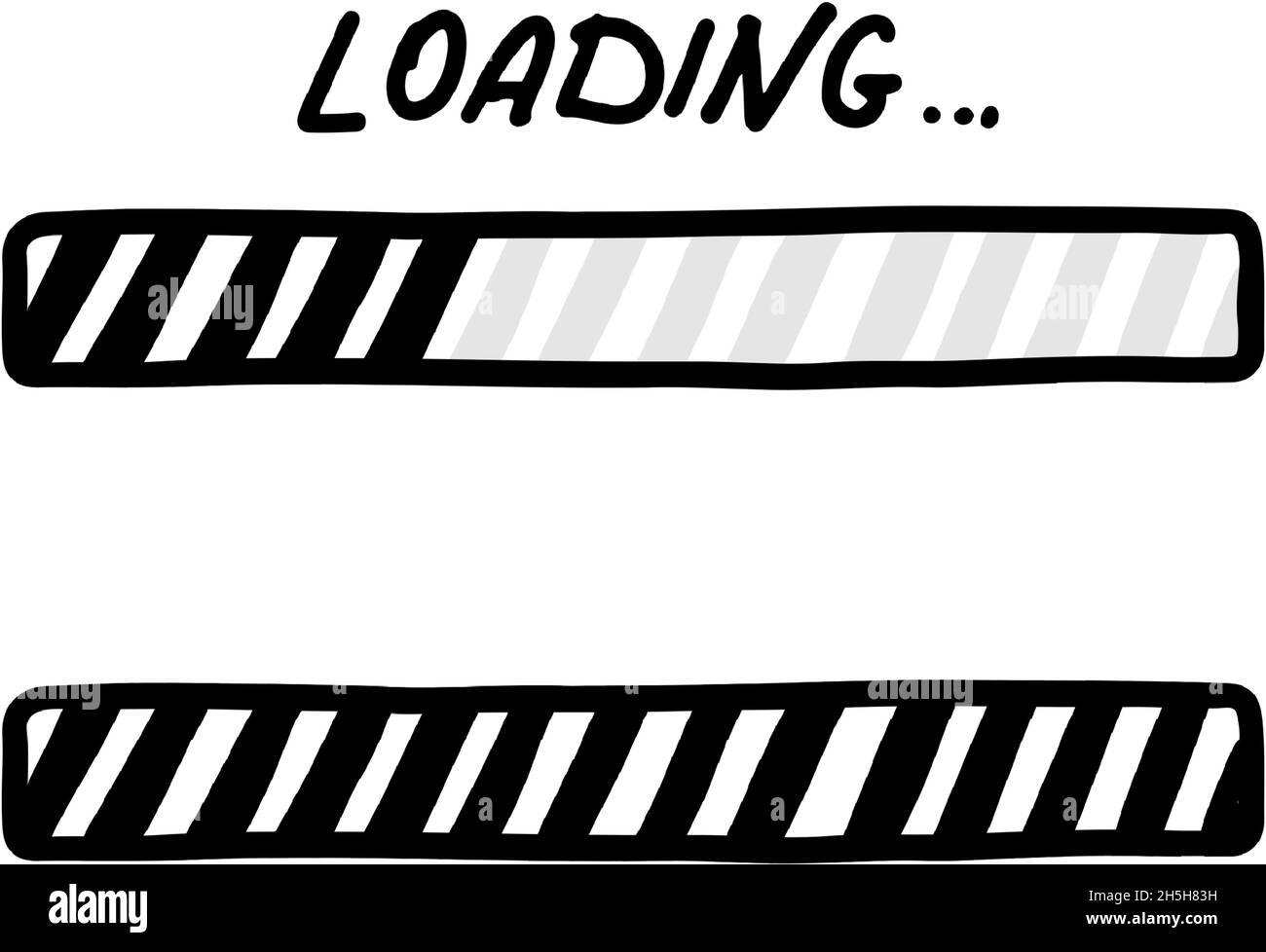 Loading bar doodle icon. Progress loading bar. Hand drawn sketch ...