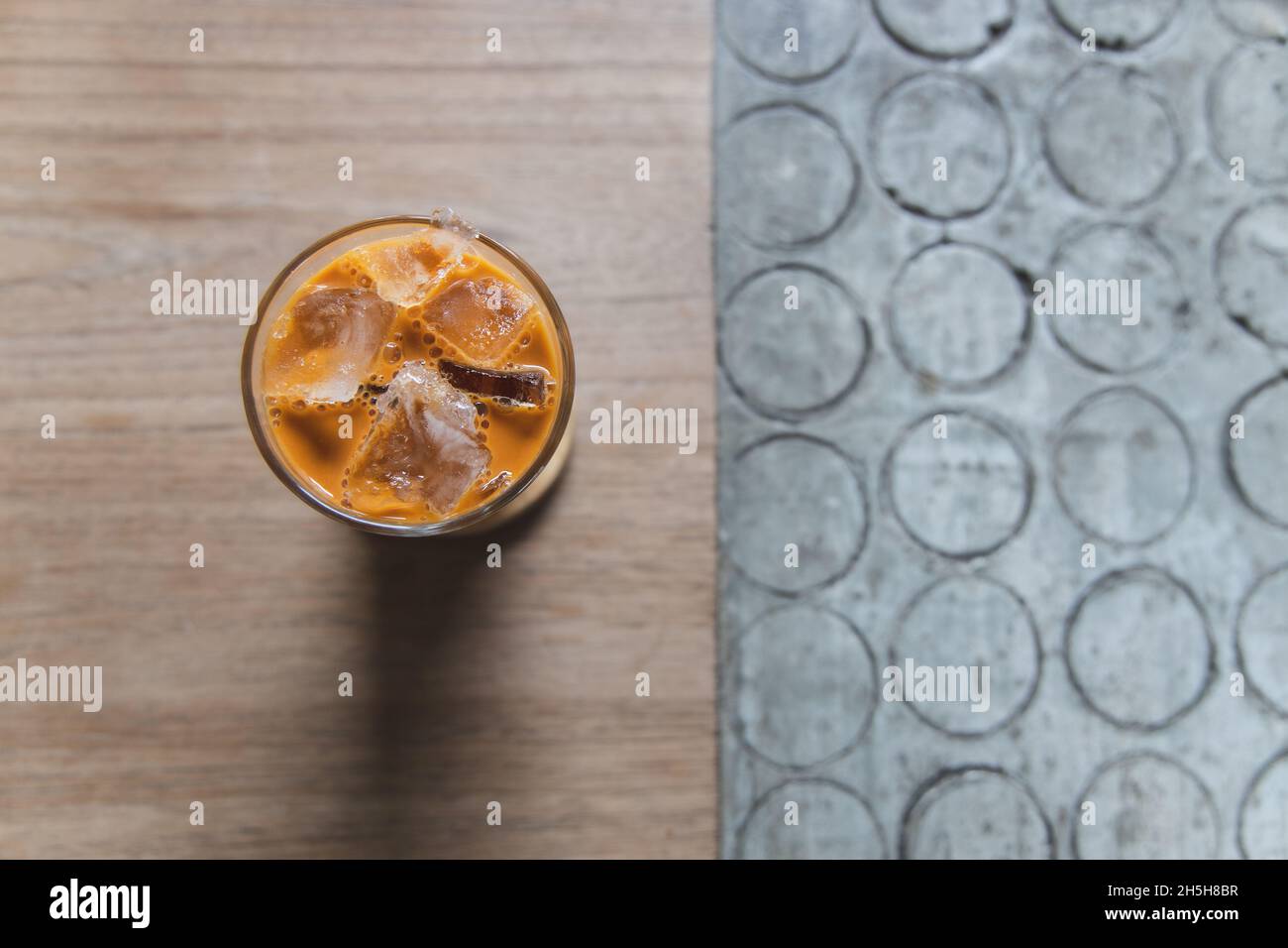 top view of coffee shop background retro style Stock Photo - Alamy