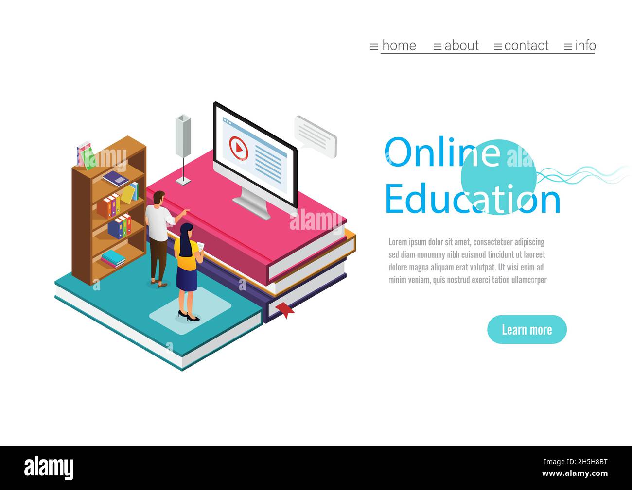 Online training, workshops and courses visualization flat 3d web ...