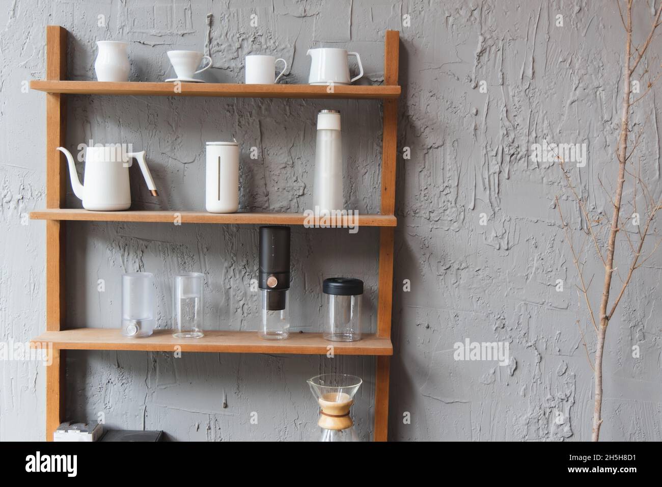 Layout in a loft style in dark colors open space interior view of ...