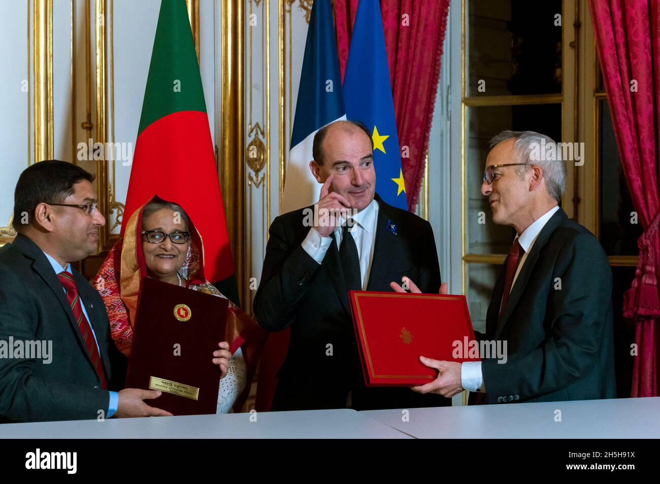 French Prime Minister Jean Castex meets with his Bangladesh's ...