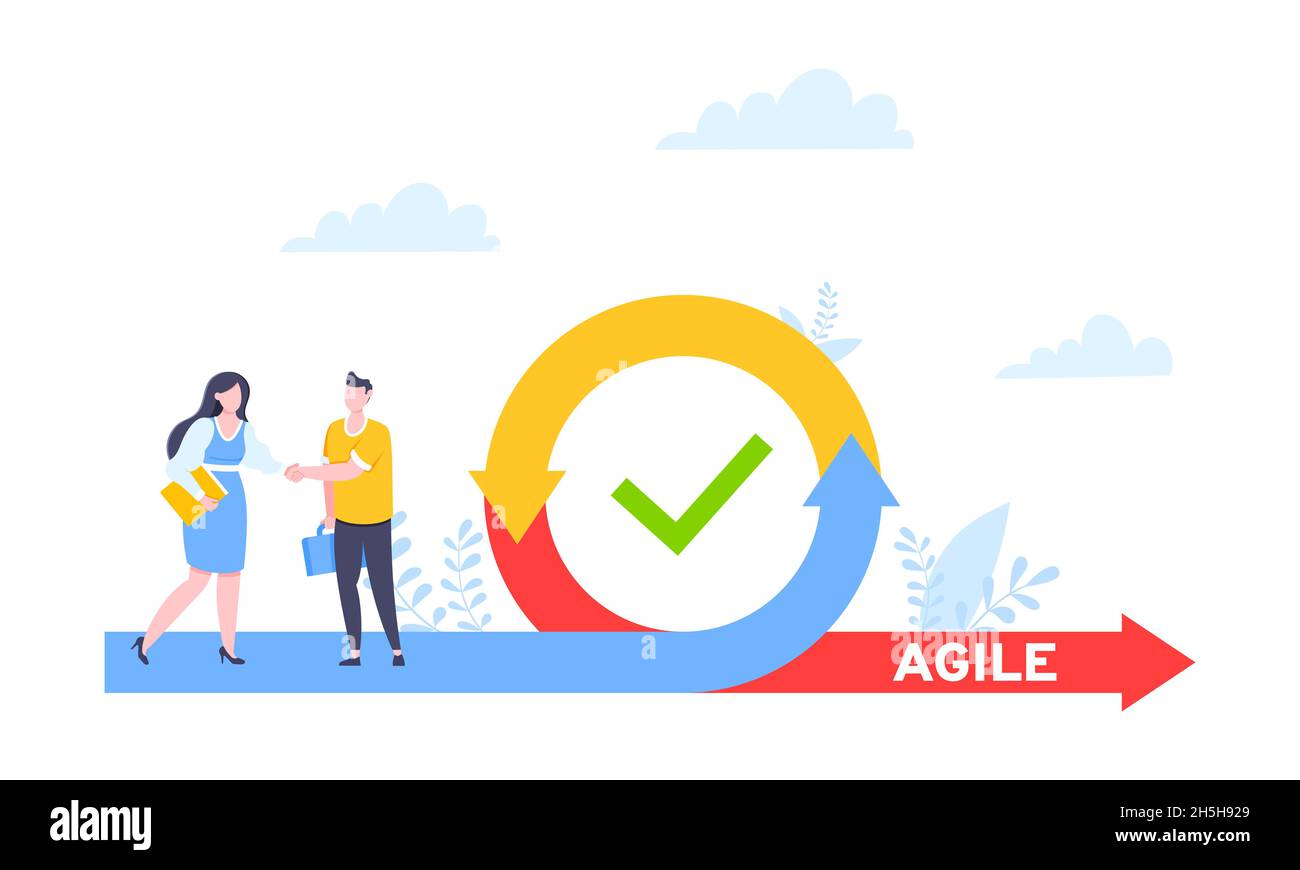 Agile development methodology business concept flat style design vector ...