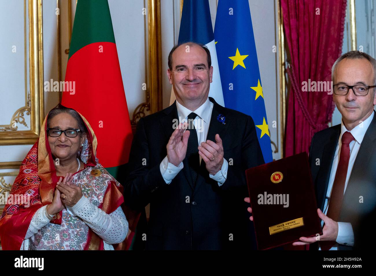 French Prime Minister Jean Castex meets with his Bangladesh's ...