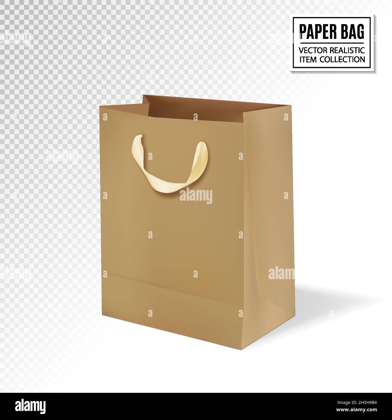 Shopping bag. Realistic eco paper bag for promo, advertisement. Vector ...