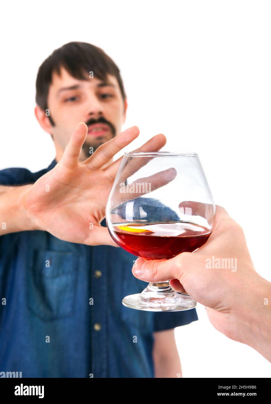 Man refuses alcohol hi-res stock photography and images - Alamy