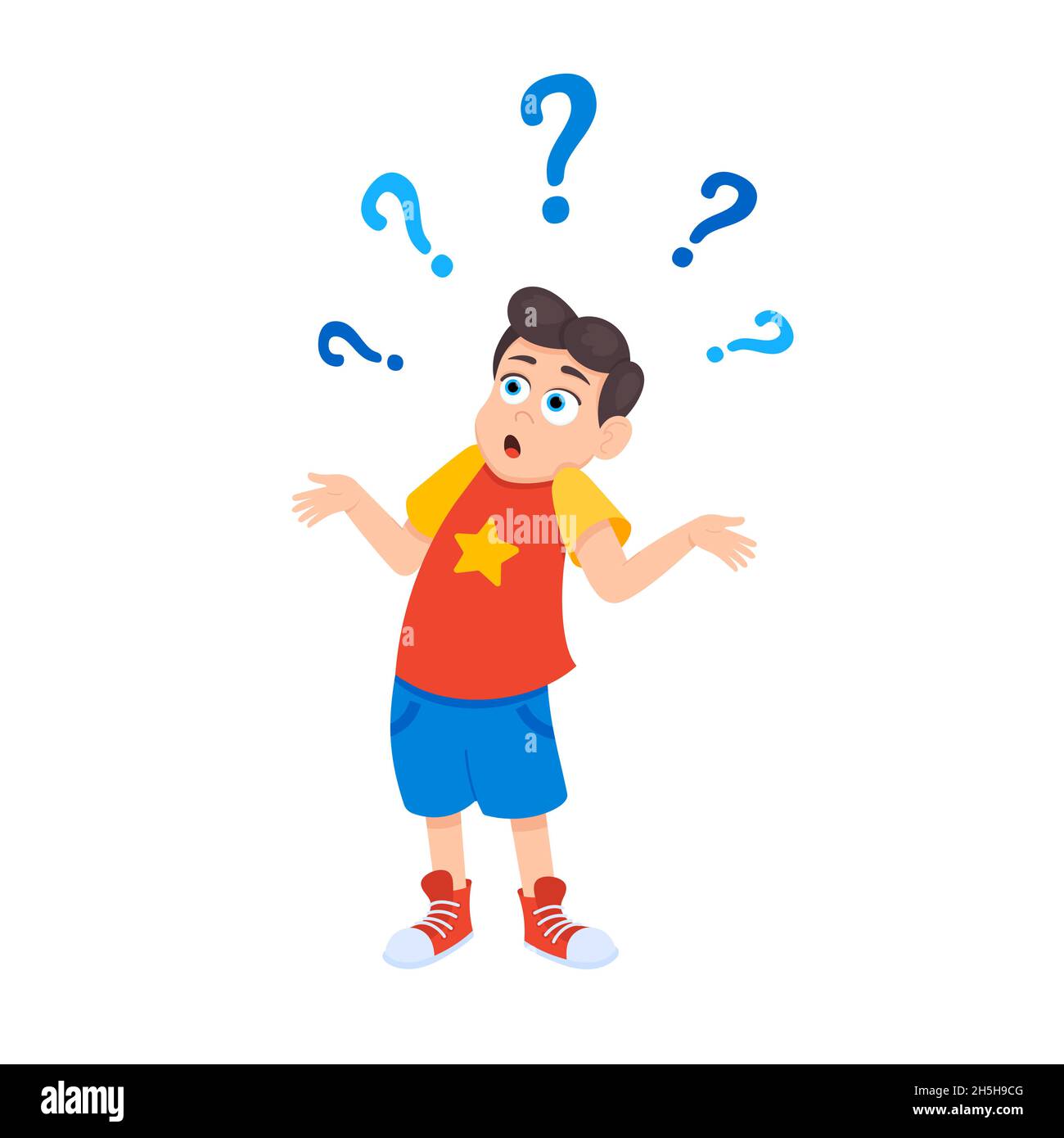 Cartoon boy asking question hi-res stock photography and images - Alamy