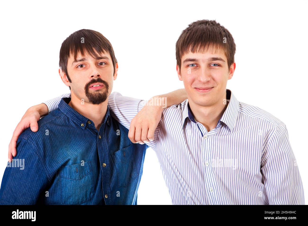 Two Friends Portrait Isolated on the White Background Stock Photo - Alamy