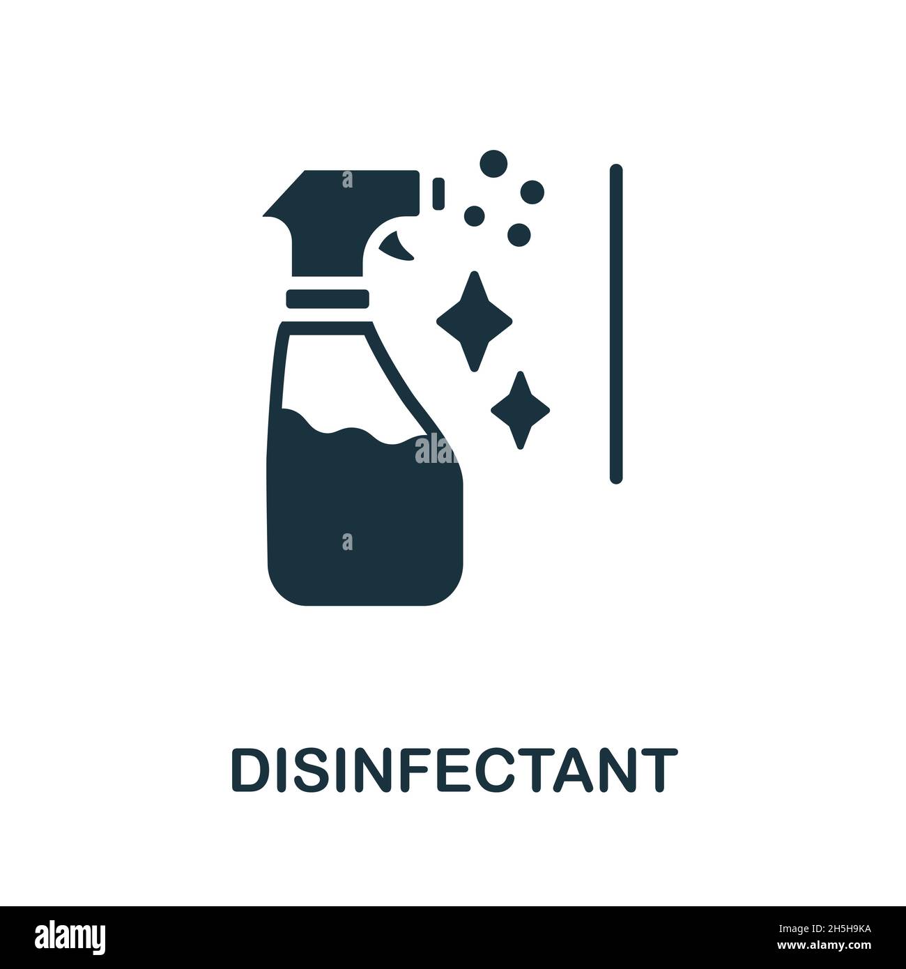 Disinfectant icon. Monochrome sign from cleaning collection. Creative ...