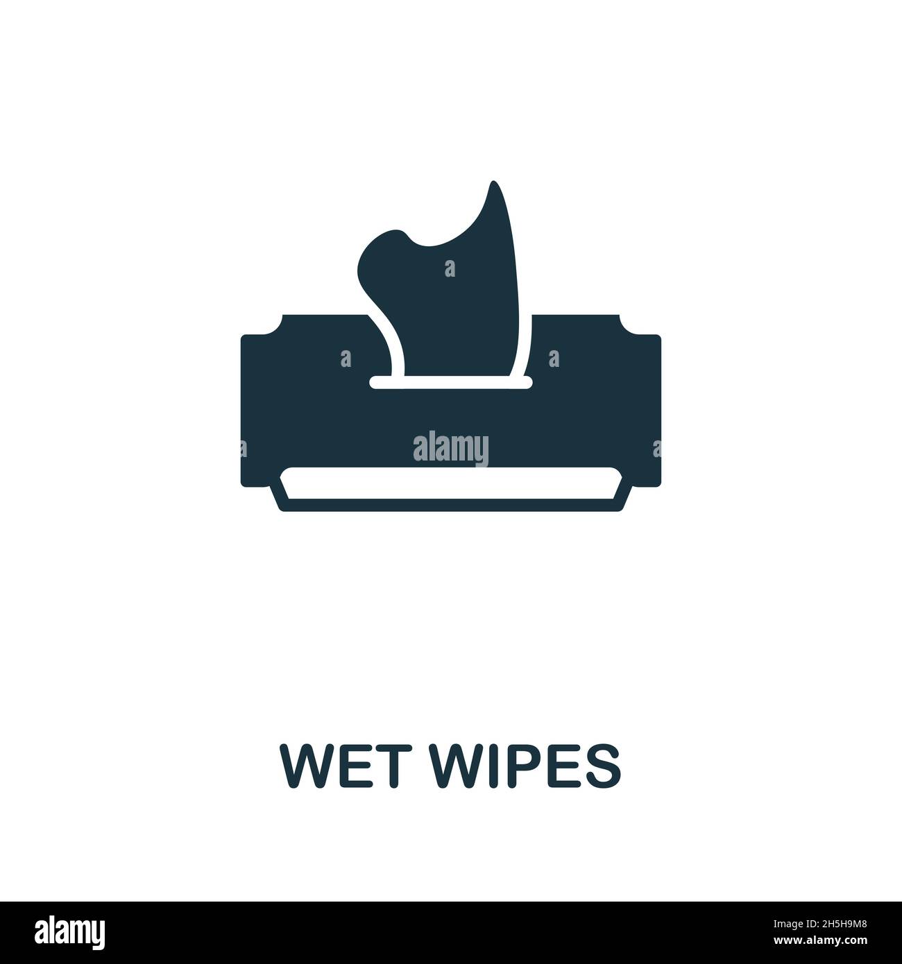 Wet Wipes icon. Monochrome sign from cleaning collection. Creative Wet ...