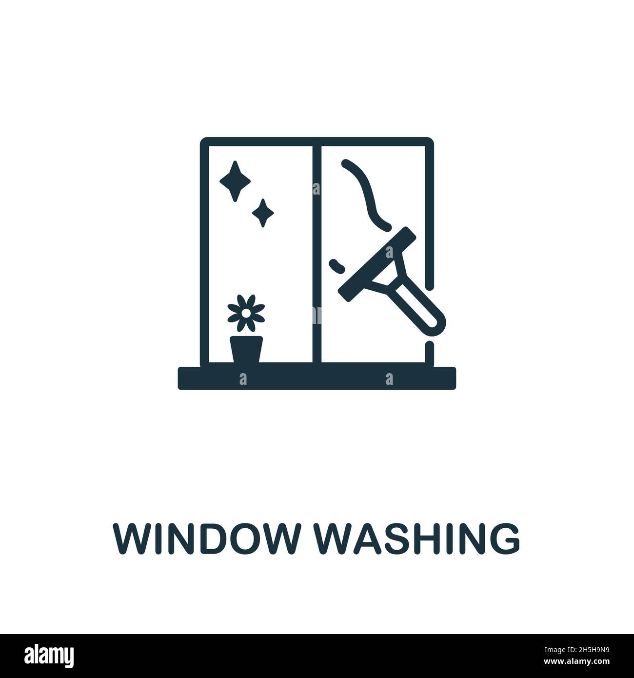 Window Washing icon. Monochrome sign from cleaning collection. Creative ...