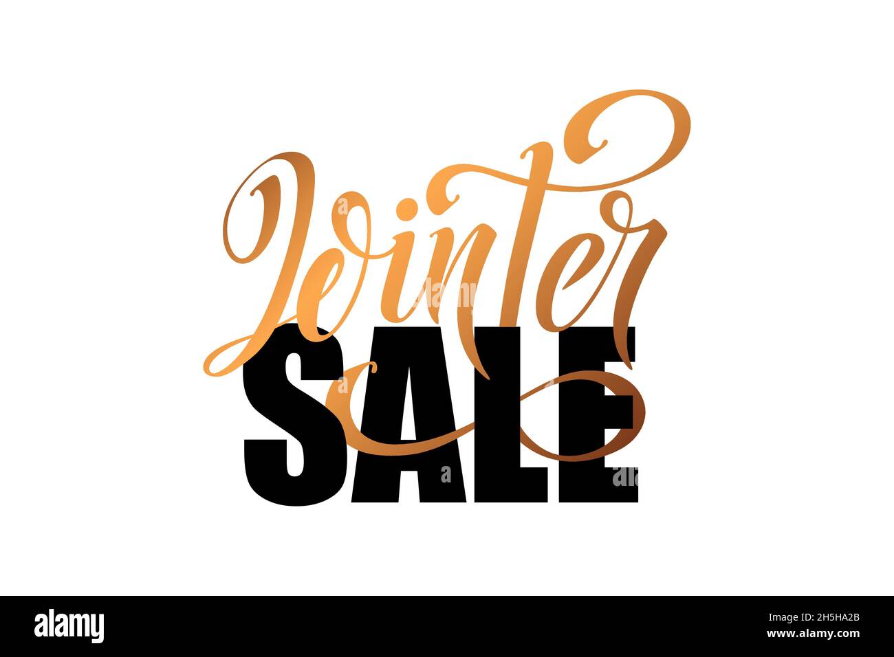 Winter sale hand lettering calligraphy. Vector holiday illustration ...