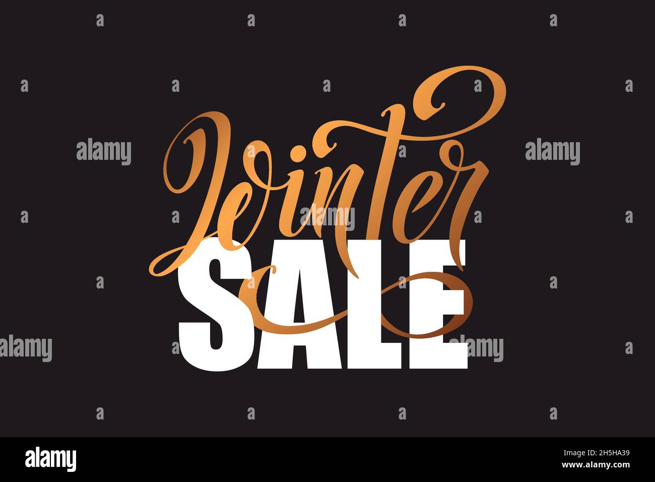 Winter sale hand lettering calligraphy. Vector holiday illustration ...