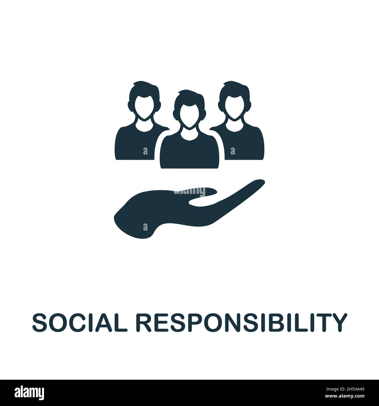 Social Responsibility Icon Monochrome Simple Element From Core Value