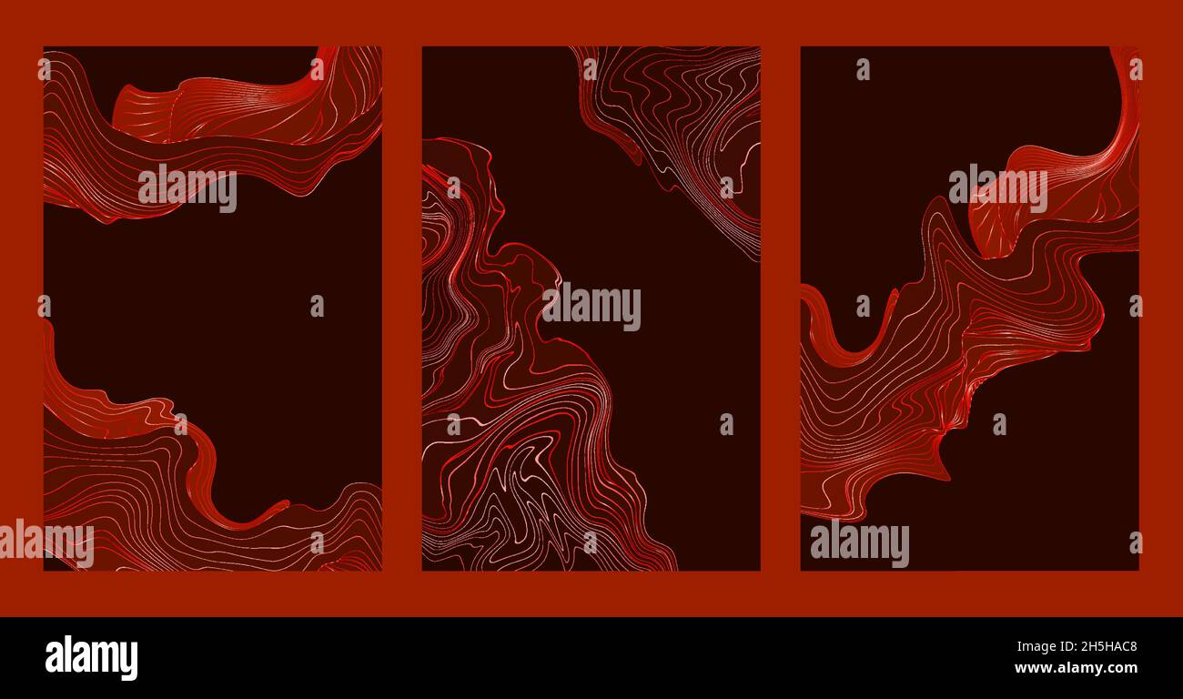 Red lines template, artistic covers design, colorful luxury backgrounds ...