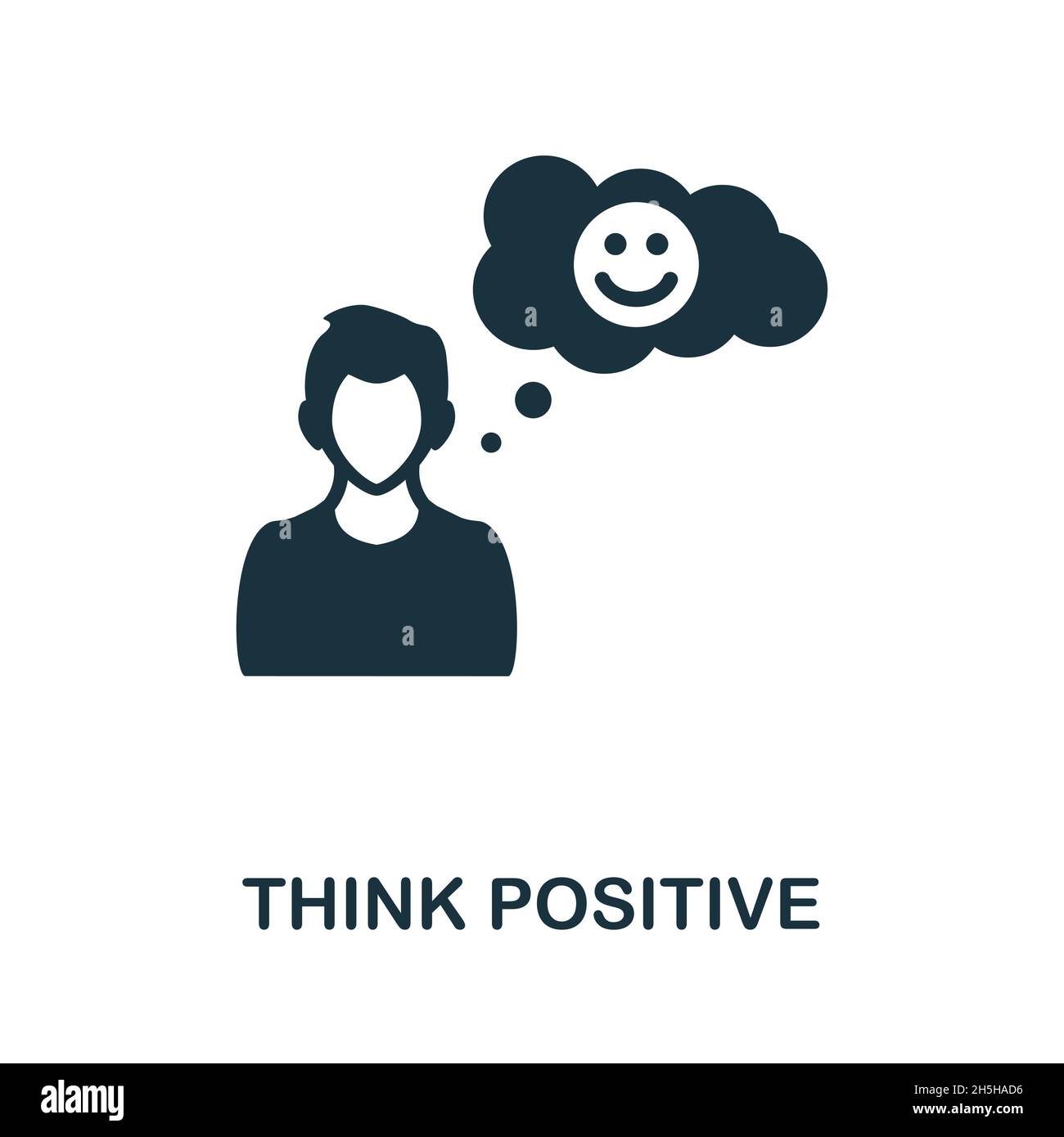 Think Positive Icon Monochrome Simple Element From Core Value Collection Creative Think