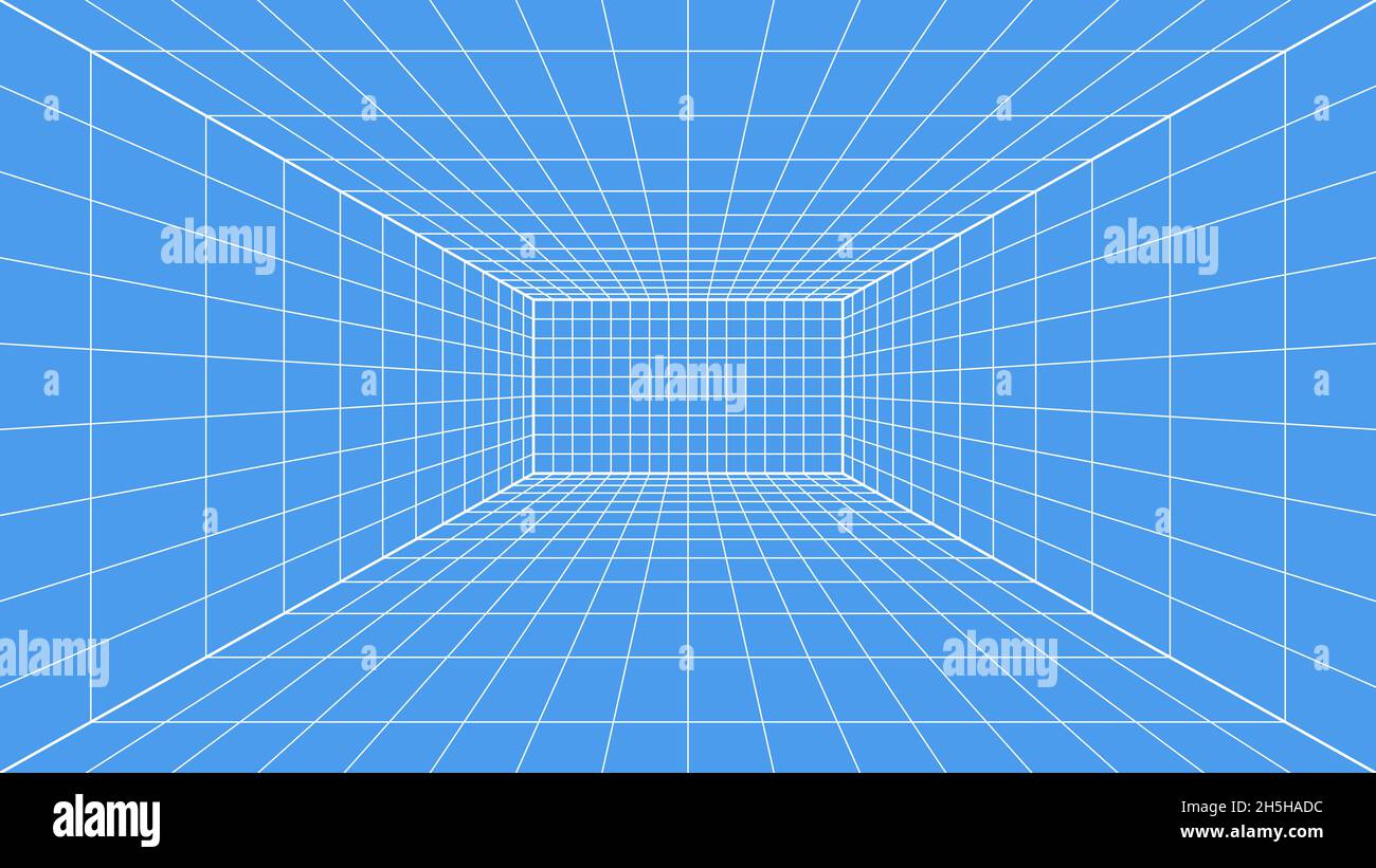 3d wireframe grid room. 3d perspective laser grid 16 9.. Cyberspace ...