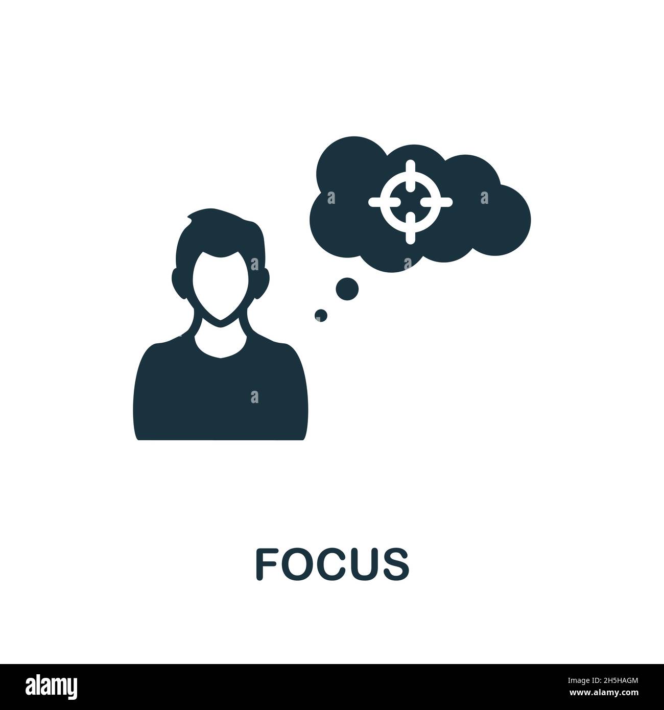 Focus icon. Monochrome simple element from core value collection ...
