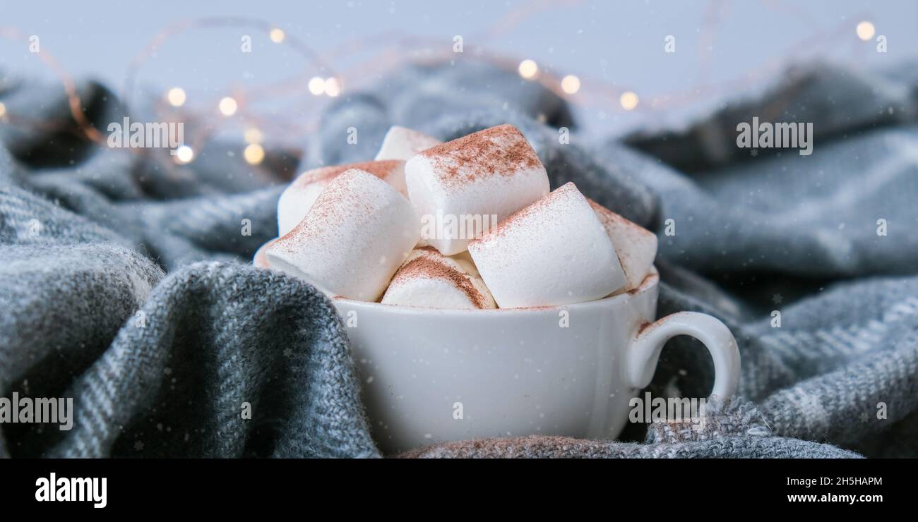 Adding marshmallow cup hot chocolate hi-res stock photography and ...