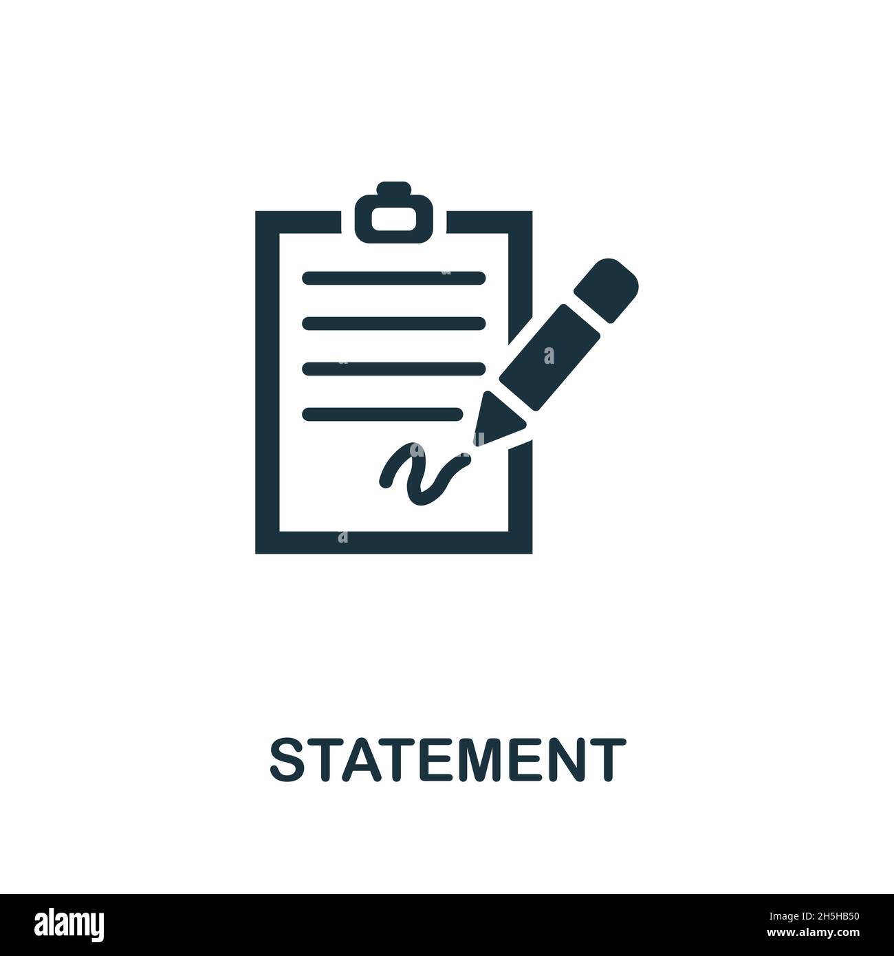 Statement icon. Creative element from core value collection. Monochrome ...