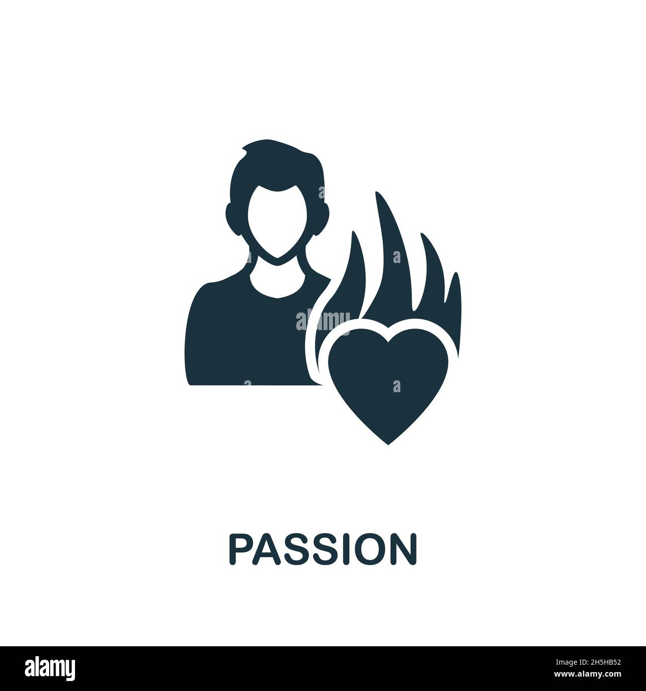 Passion icon. Creative element from core value collection. Monochrome ...
