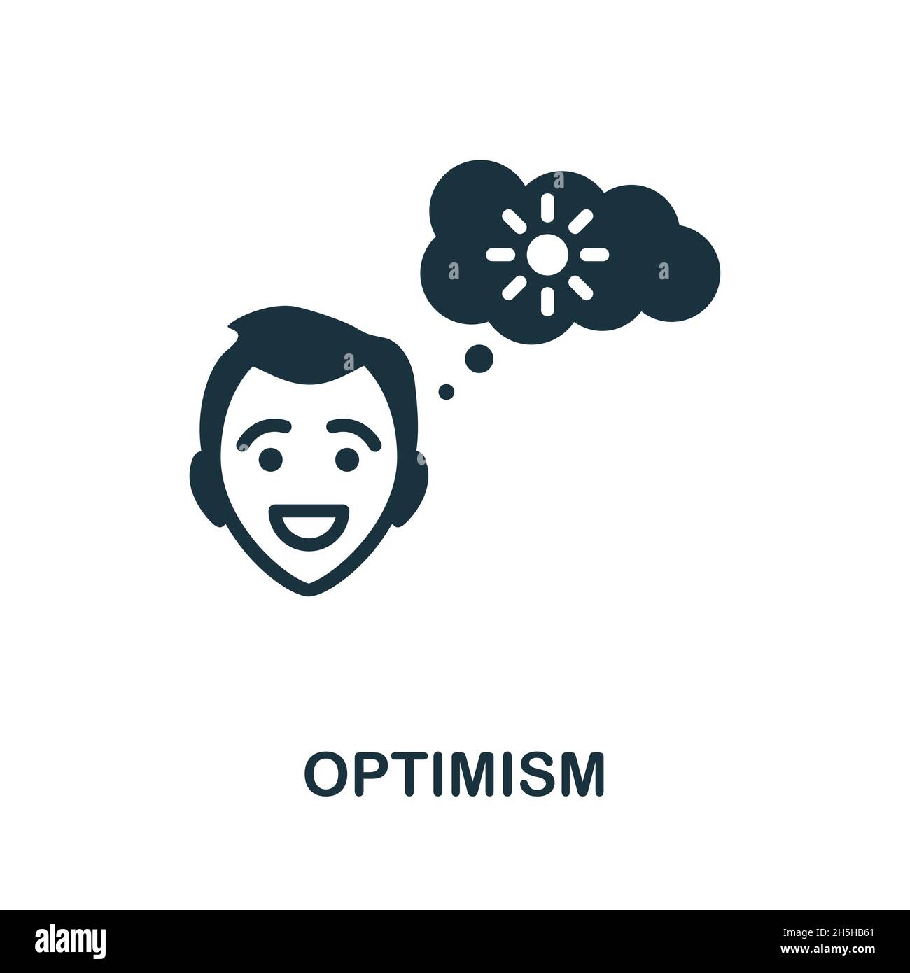 Optimism icon. Creative element from core value collection. Monochrome ...