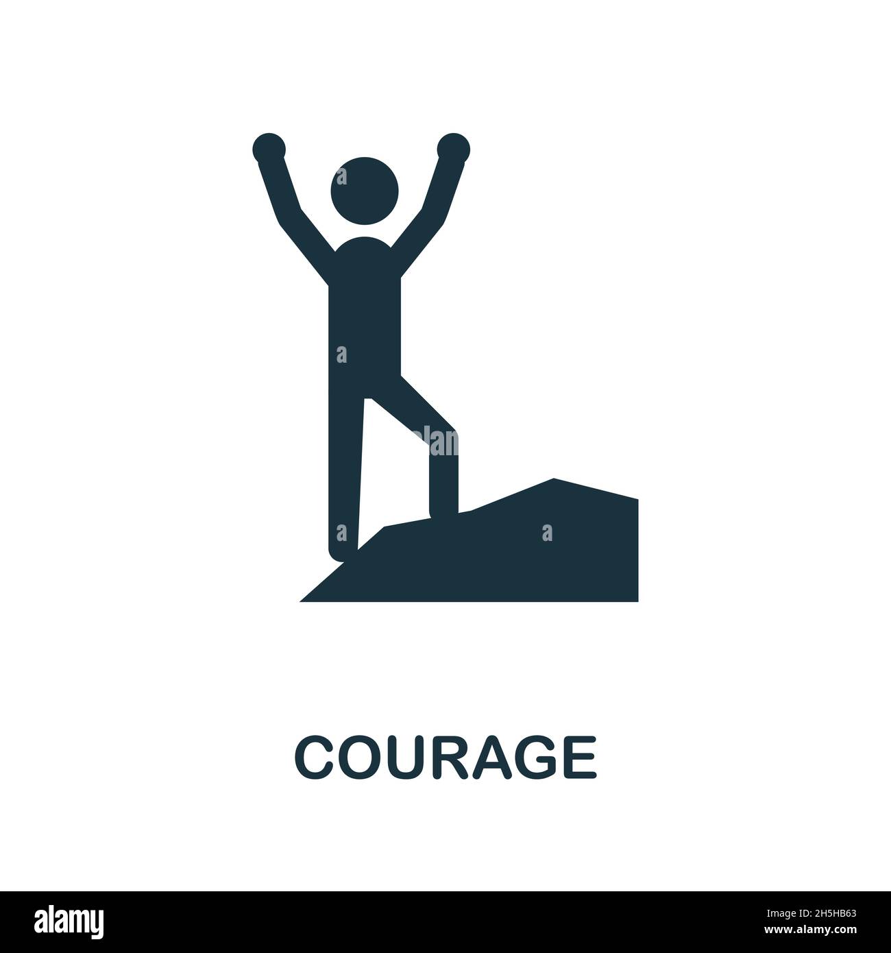 Courage Icon Creative Element From Core Value Collection Monochrome
