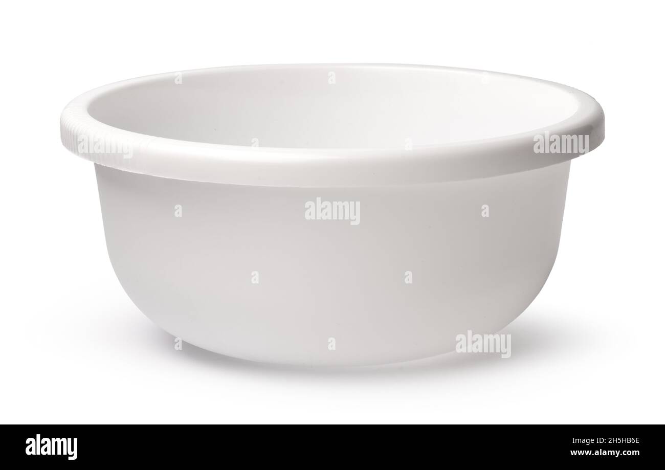 Plastic empty basin isolated on white background Stock Photo - Alamy