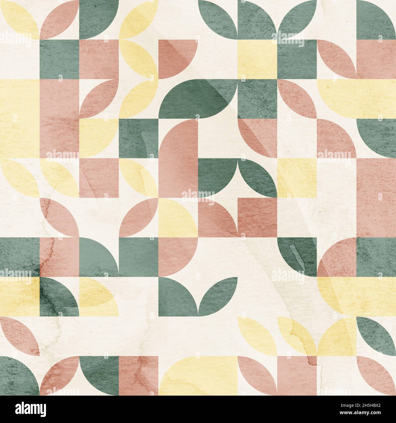 Seamless mid century retro watercolor geometric surface pattern design ...