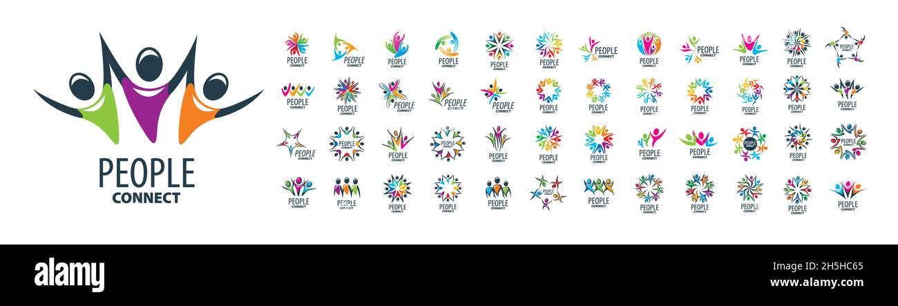 A set of vector logos of People on a white background Stock Vector ...