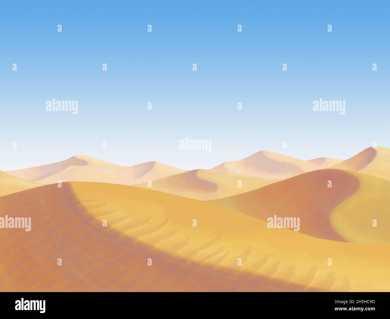 Desert graphic color landscape sketch illustration Stock Photo - Alamy