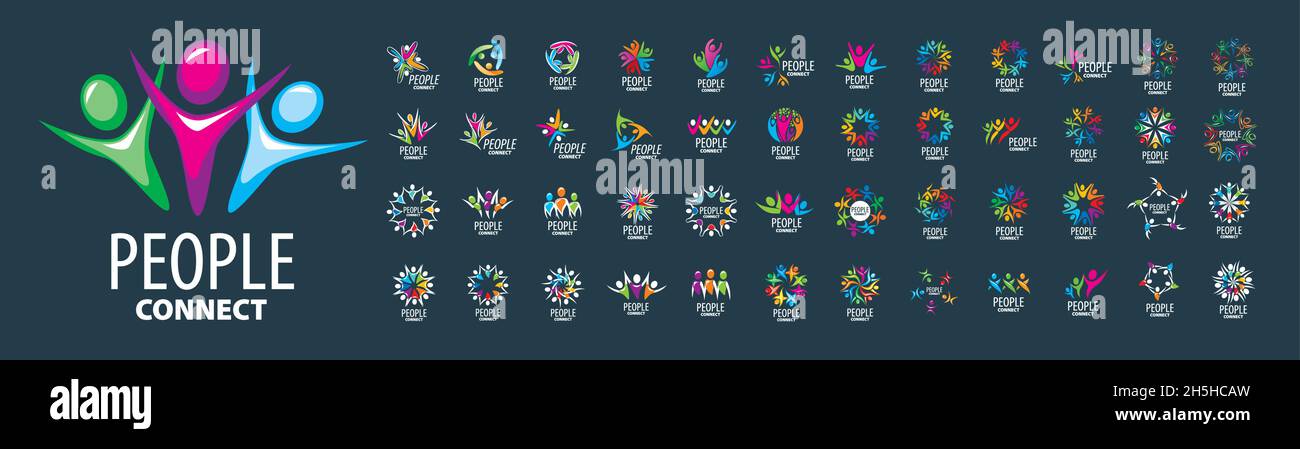 A set of vector logos of People on a gray background Stock Vector Image ...