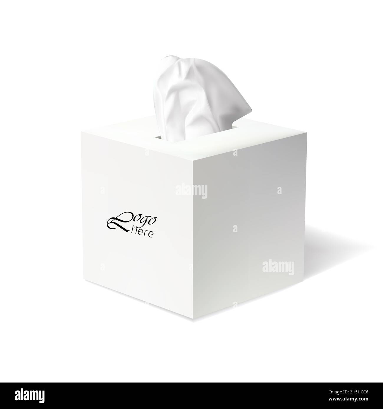 Napkin box isolated on white background. Realistic vector, 3d ...